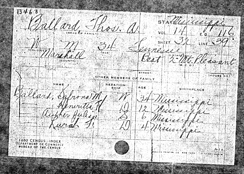 Terry Ballard's genealogy